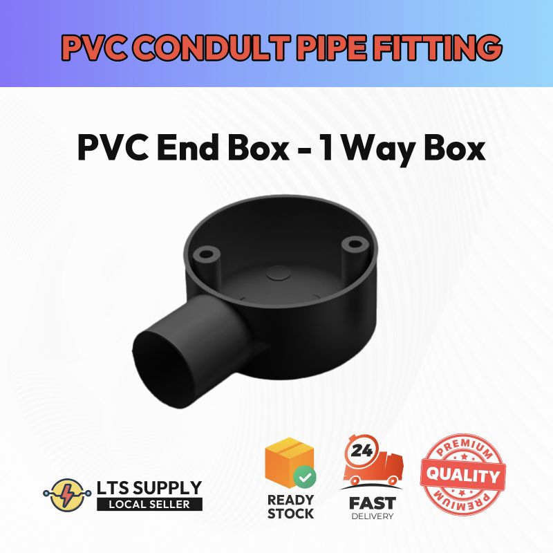 30pcs/50pcs/100pcs BLACK PVC 1Way Box / End Box 20MM / 25MM | Shopee ...