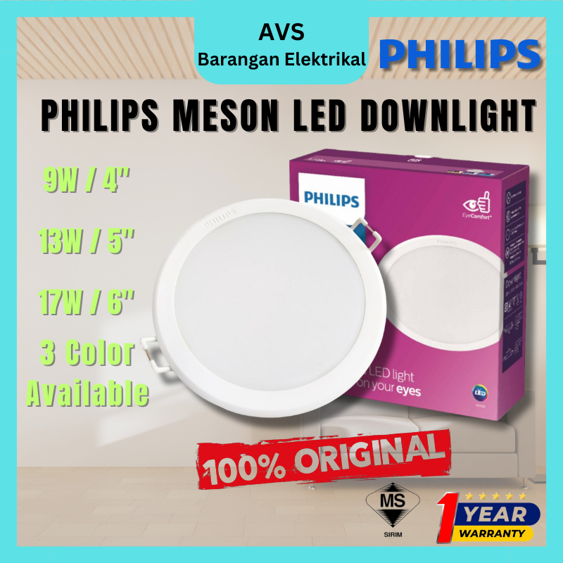 PHILIPS MESON 4"5"6" LED DOWNLIGHT 3 COLOR DOWN LIGHT LED CEILING LIGHT ...