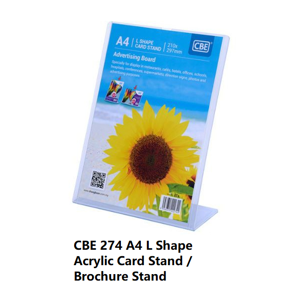 CBE 274 A4 L Shape Acrylic Card Stand / Brochure Stand | Shopee Malaysia