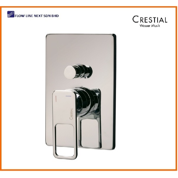 CRESTIAL C33962 REFLECTION CONCEALED BATH/SHOWER MIXER W/RECT BRASS ...