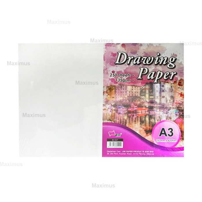 Uni Paper Drawing Paper A3 135gsm 250 sheets | Shopee Malaysia