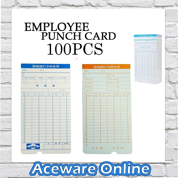 100PCS 6 Columns Employee Punch Card Machine Punch Card Time Recorder ...
