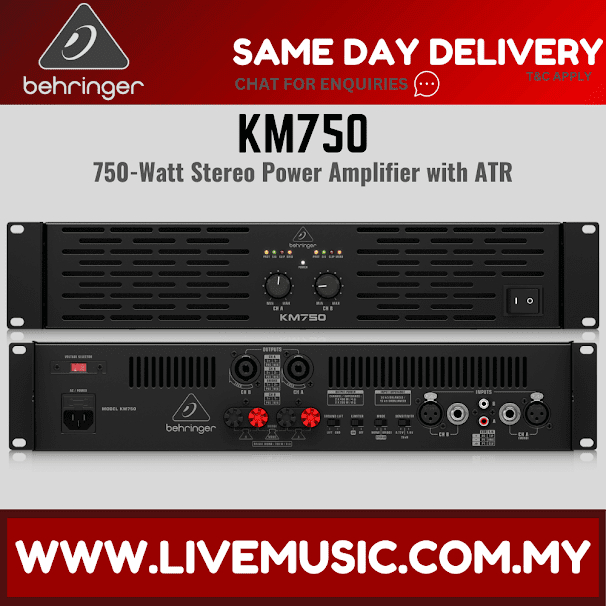 Behringer KM750 750-watt 2-channel Power Amplifier ( KM-750 / KM 750 ...