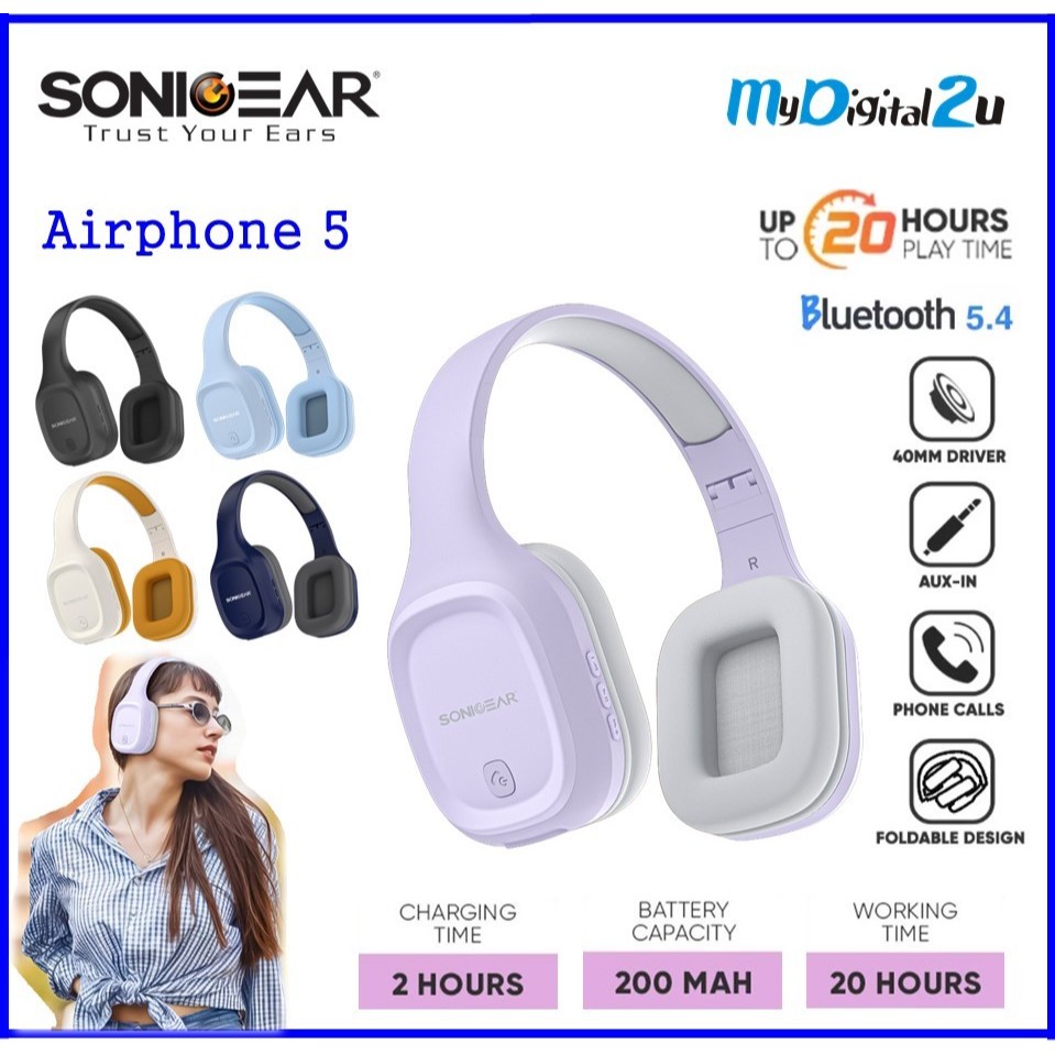 SonicGear Airphone 5 (High Clarity With Strong Bass) Bluetooth 5.4/5.0 ...