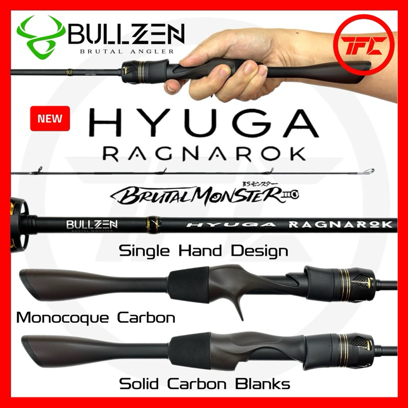 2025 New BULLZEN HYUGA RAGNAROK Solid Carbon Single Hand Baitcast ...