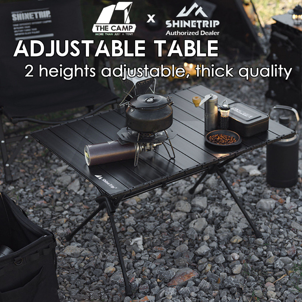 Shinetrip Foldable Aluminium / Cloth Camping Adjustable Height Table ...