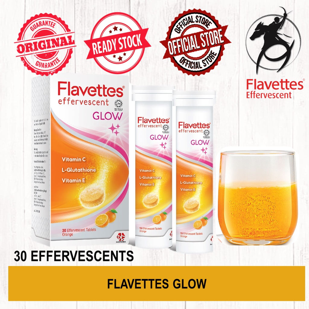 Flavettes Glow (Vitamin C + Glutathione) Effervescent Tablets 30’s ...