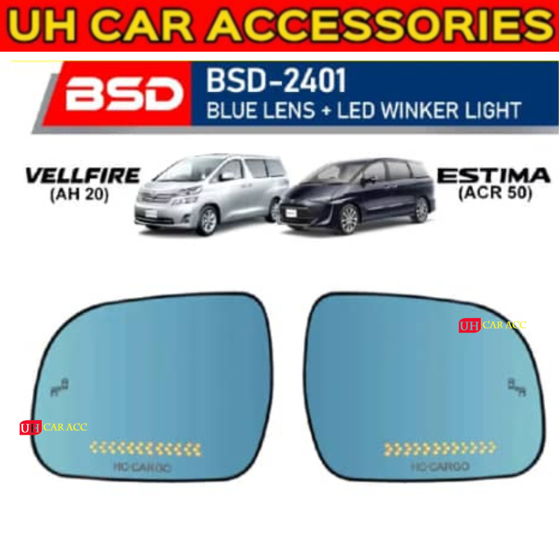 Toyota Estima ACR50 2006 - 2025 Vellfire AH20 BSM Blue Mirror with LED ...