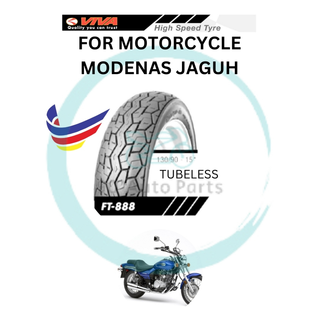 MOTORCYCLE TIRE TUBELESS VIVA FT-888 TYRE TUBELESS TAYAR TANPA TIUB ...