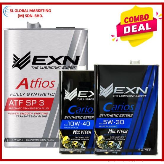 [COMBO DEALS] EXN ATFIOS ATF SP3 4 LITER + EXN ENGINE OIL CARIOS ...