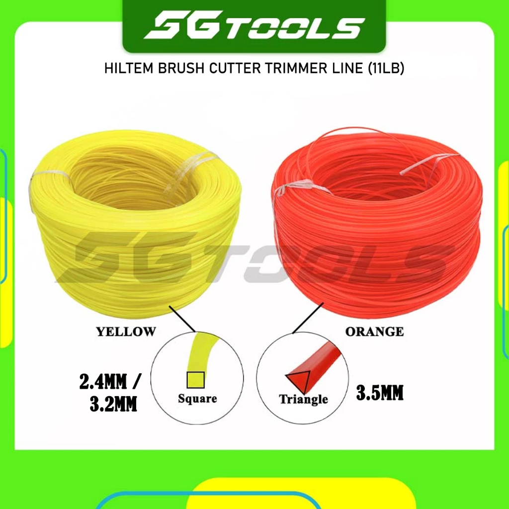 HILTEM BRUSH CUTTER TRIMMER LINE 2.4MM/3.2MM/3.5MM X 11LB -SQUARE/TRIANGLE /HEAVY DUTY TRIMMER ...