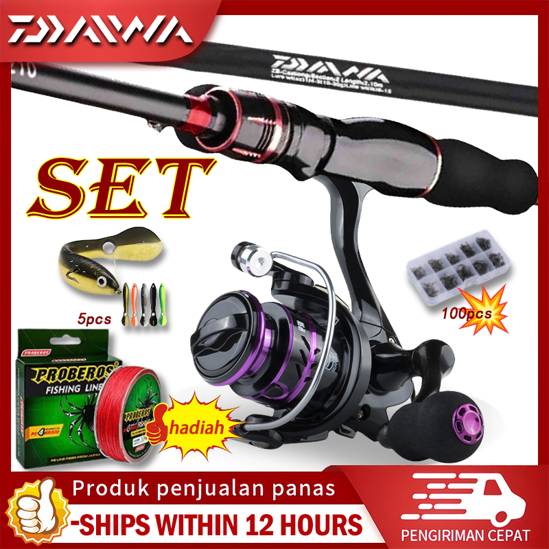 2025 NEW DAIWA Reel Fishing Rod Set Combo Barang Mancing Set Joran ...