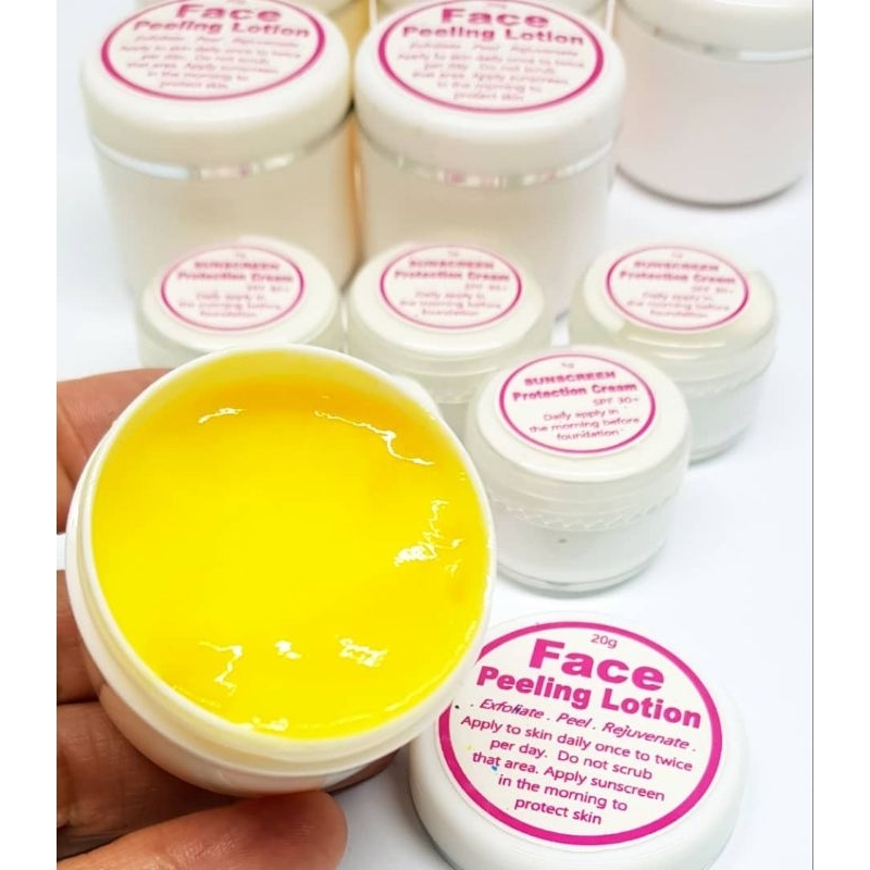 Face Peeling Lotion 20g with Sunscreen Cream 5g Set 2 in 1/ Exfoliating ...