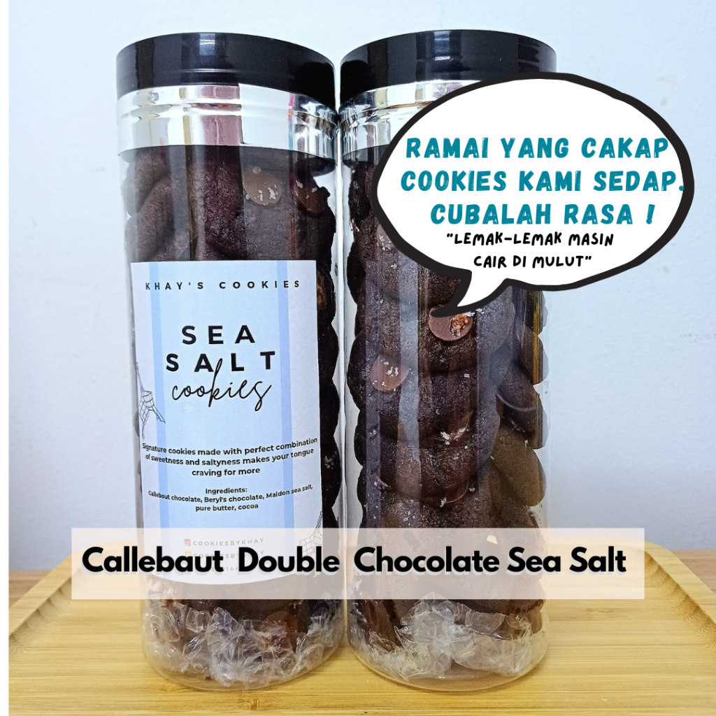 240g++ Cookies Biskut Chocolate Chip Callebaut Kuih Sea Salt Black ...
