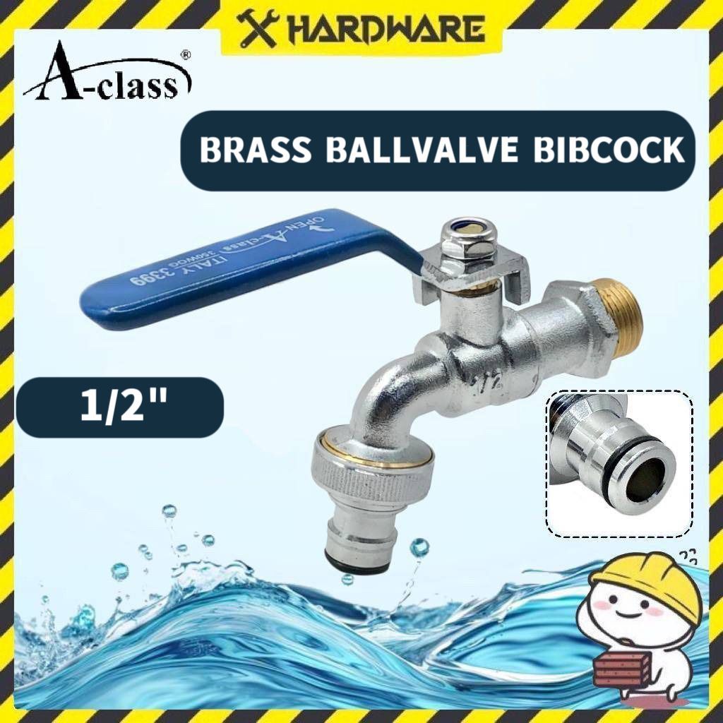 1/2” HEAVY DUTY A-CLASS BRASS BALLVALVE BIBCOCK WATER TAP/WASHING ...