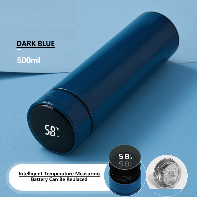 500ML -Smart Water Bottle Stainless Steel Vacuum Flask,Travel Mug with ...