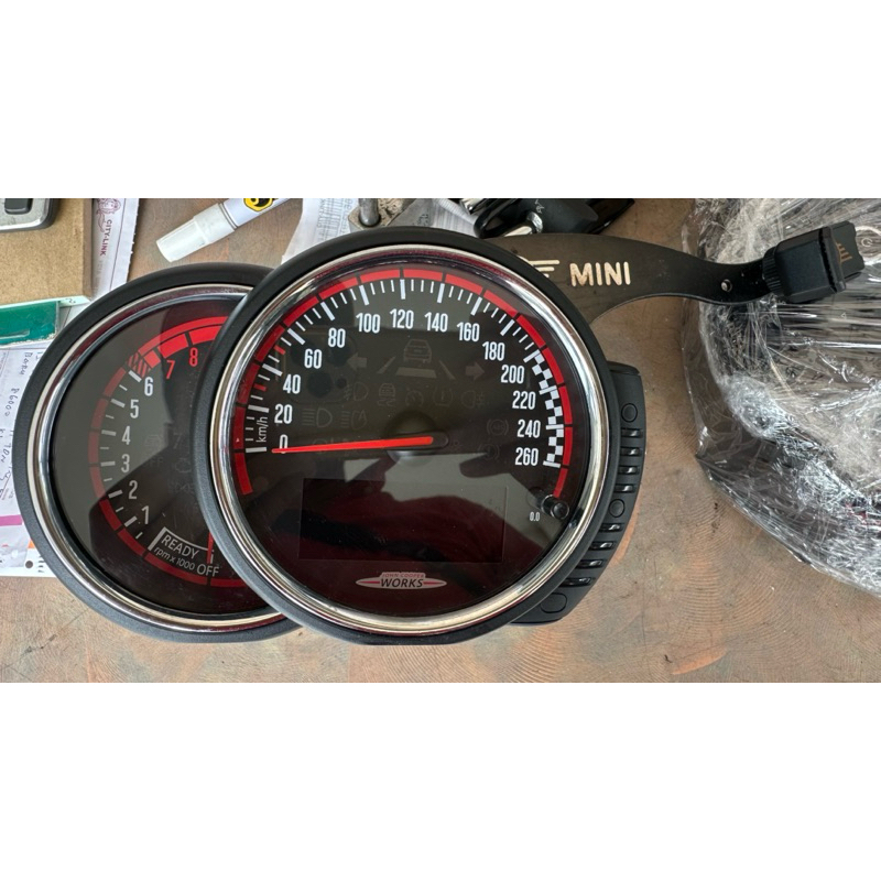 mini cooper s f55 f56 JCW speedometer speed meter kmh / rpm cluster ...