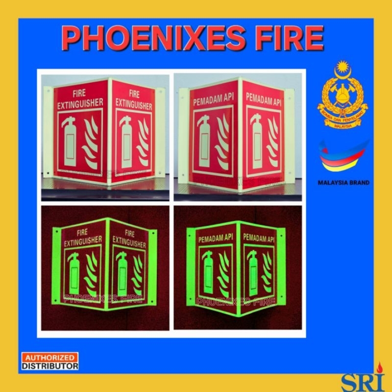 ALUMINIUM LUMINOUS FIRE EXTINGUISHER SIGN 3D 3 DIMENSIONS | Shopee Malaysia