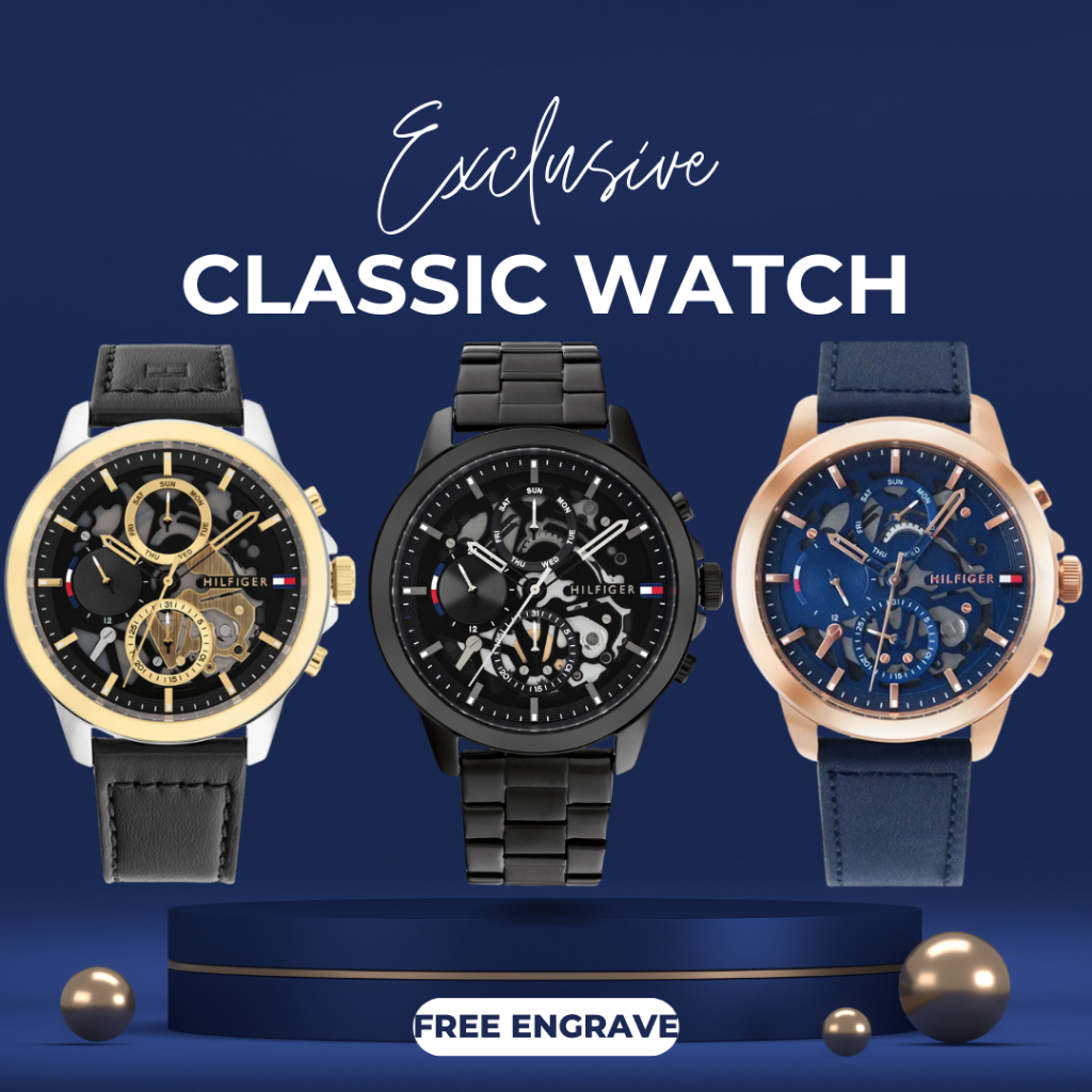 [FREE ENGRAVE]Original Tommy Hilfiger 44mm Henry Multifunction 1710474 ...