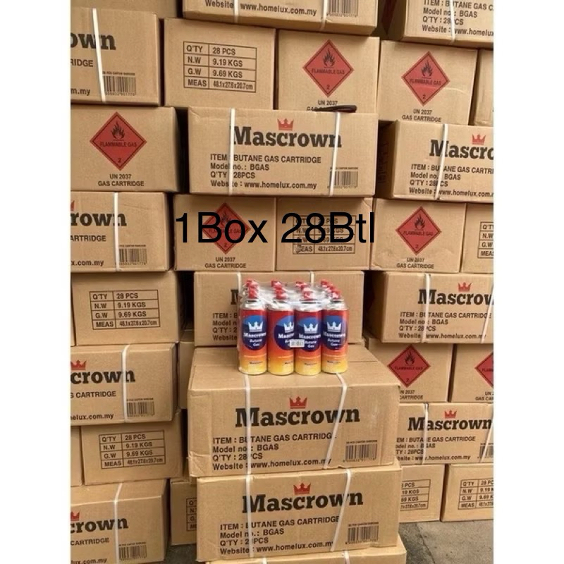READY STOCK🔥(1ctn 28Btl)MASCROWN BUTANE GAS(1-CARTON 28BTL)-MADE IN ...