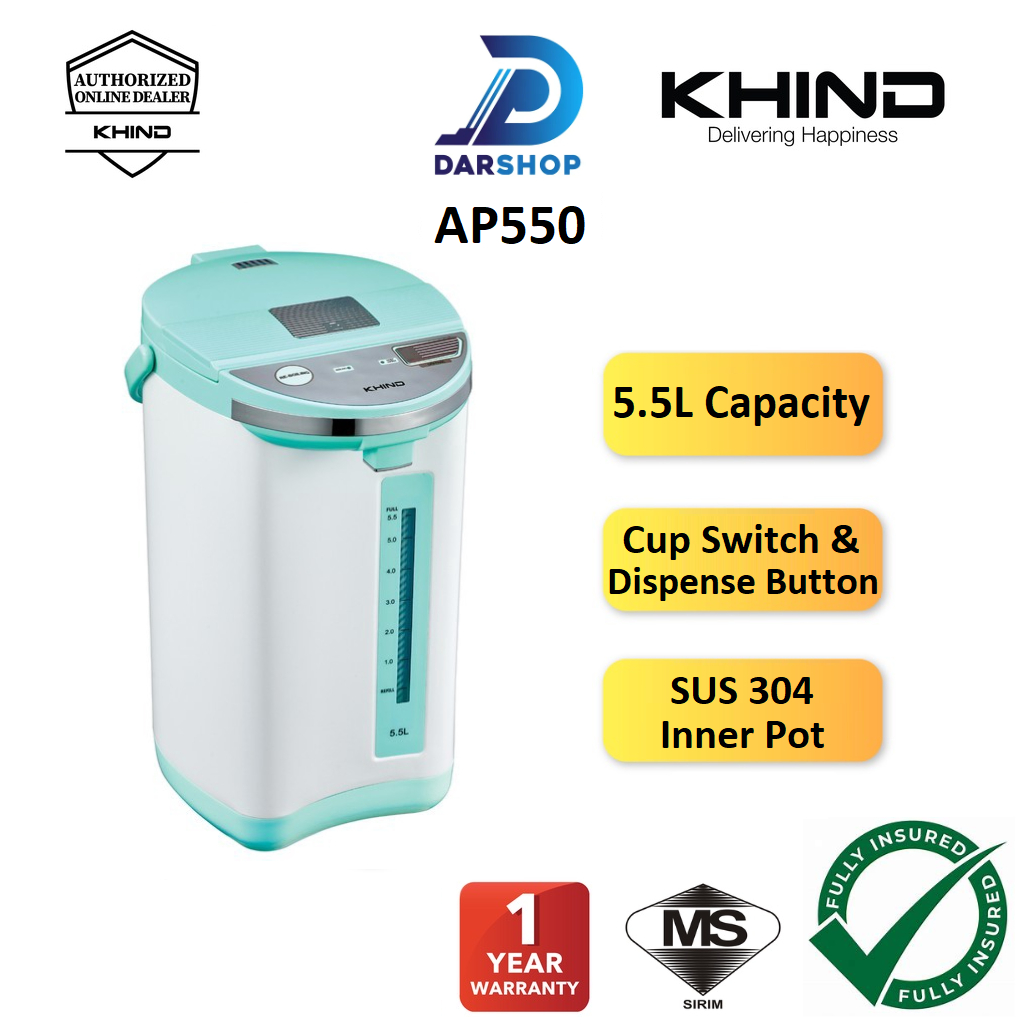 Khind Midori Series Thermo Pot Water Dispenser 5.5L Pemanas Air ...