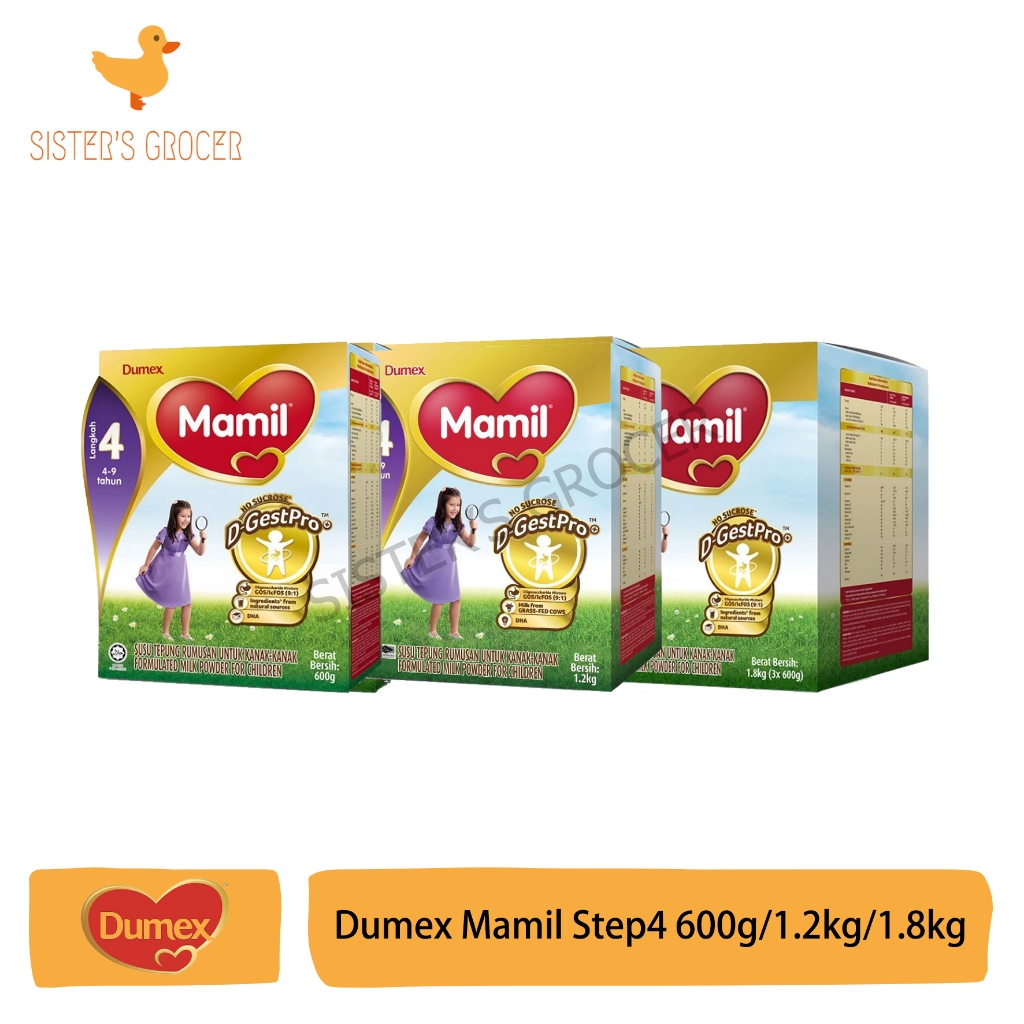 Dumex Mamil Step 4 Growing Up Milk Formula 1-3 years (600g/1.2kg/1.8kg) | Shopee Malaysia