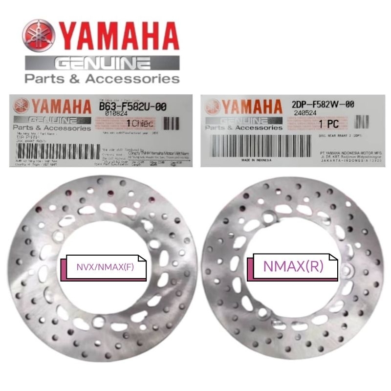 YAMAHA NMAX NMAX155 NVX V1 NVX V2 FRONT DISC (B63-F582U-00) REAR DISC (2DP-F582W-00) BRAKE PAD ...