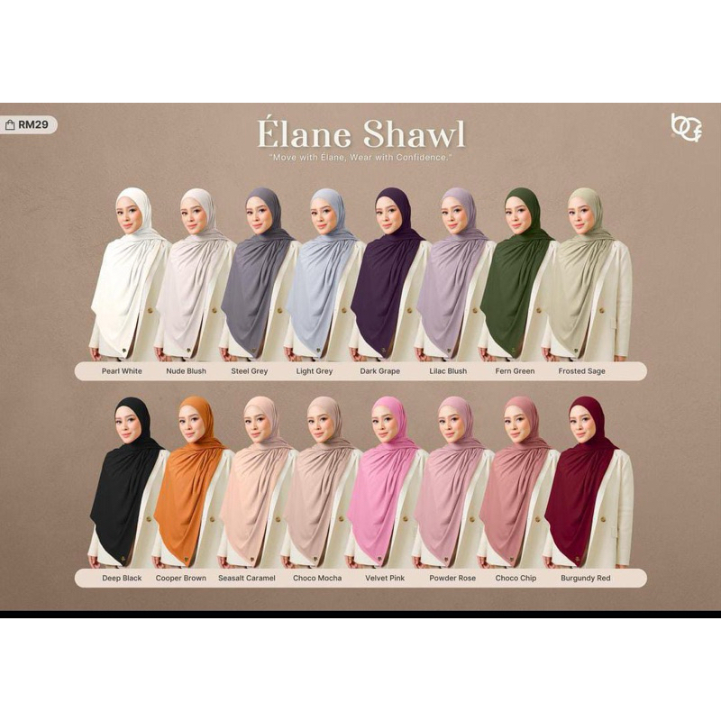 ELANE SHAWL BCF Tudung Raya Shawl Raya Bychefiza Shawl Cotton Shawl ...