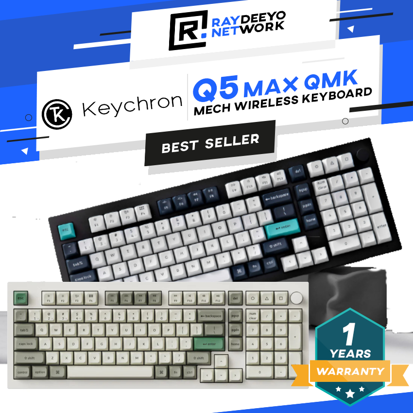 Keychron Q5 MAX Wireless RGB Knob Mechanical Keyboard [96% Layout/Hot ...