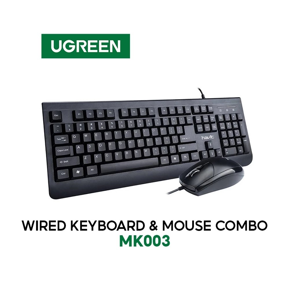 UGREEN MK003 WIRED KEYBOARD & MOUSE COMBO - (UG-MK003-90561) | Shopee ...
