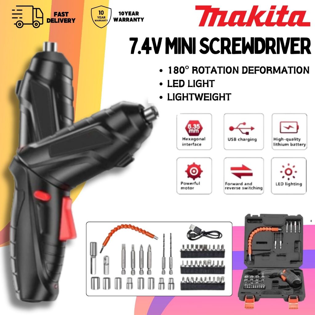 MAKITA Electric Cordless Screwdriver Impact Drill Pemutar Skru Repair ...
