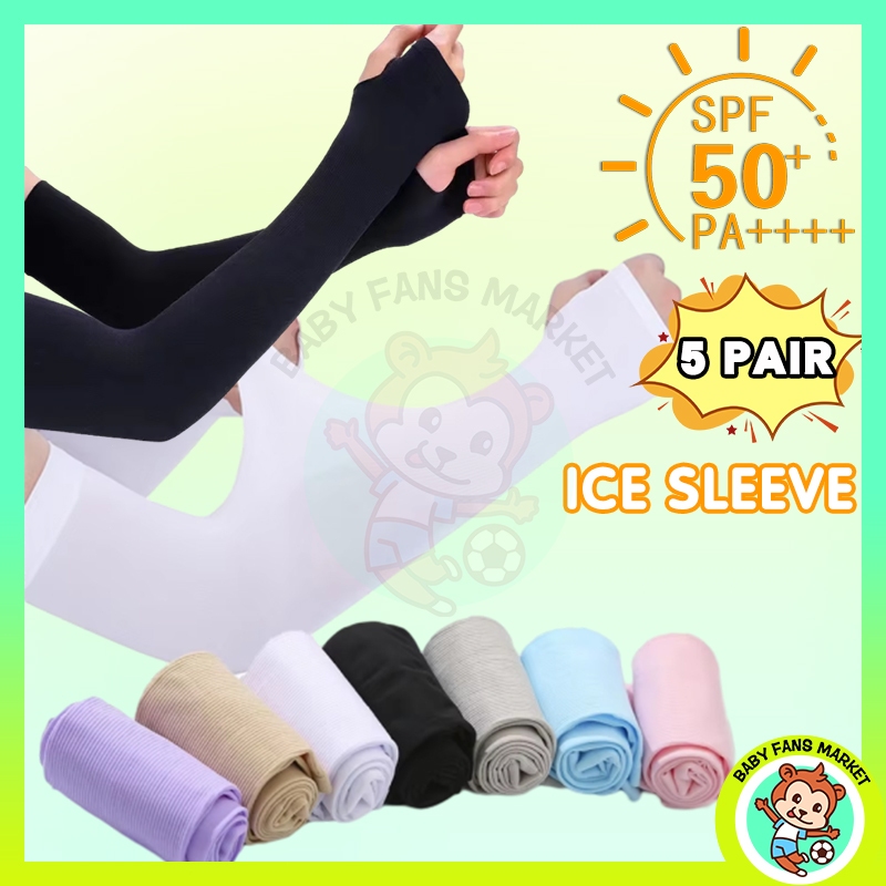1/5 Pair Ice Arm Sleeve UV Protection Arm Sleeves Slim Ice Silk Arm ...