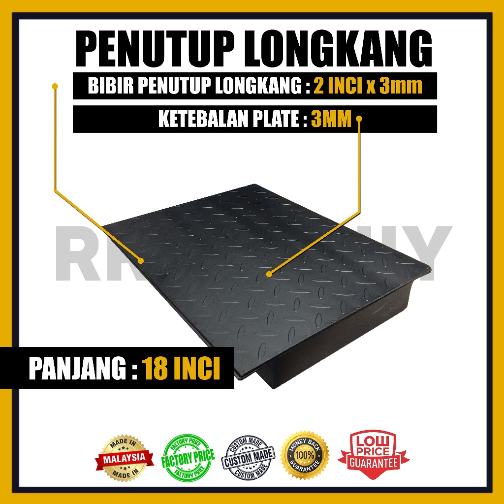 Drain Cover (Heavy Duty) Penutup Longkang Besi With Chequer Plate ...