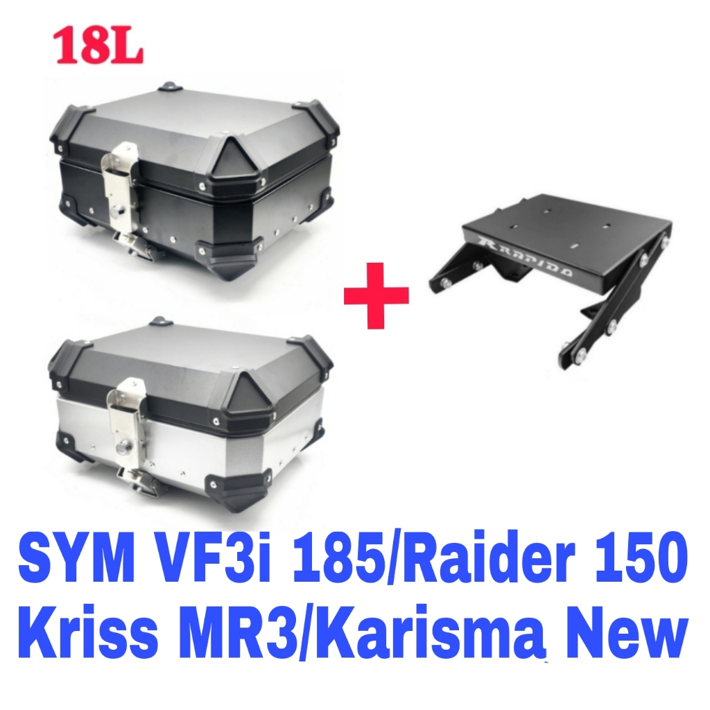 Monorack RAPIDO Box Alloy 18L Aluminum SYM VF3i 185 Modenas Karisma New ...