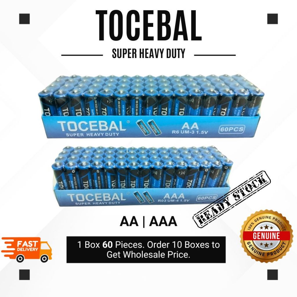 TOCEBAL SUPER HEAVY DUTY AA/AAA Battery 60 PCS/Box | Shopee Malaysia