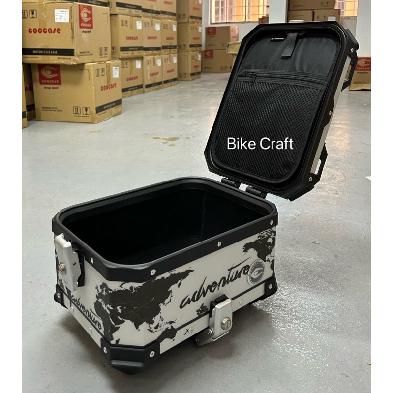 30L Coocase Aluminium World Black Reflective Topbox (Side Open) | Shopee Malaysia