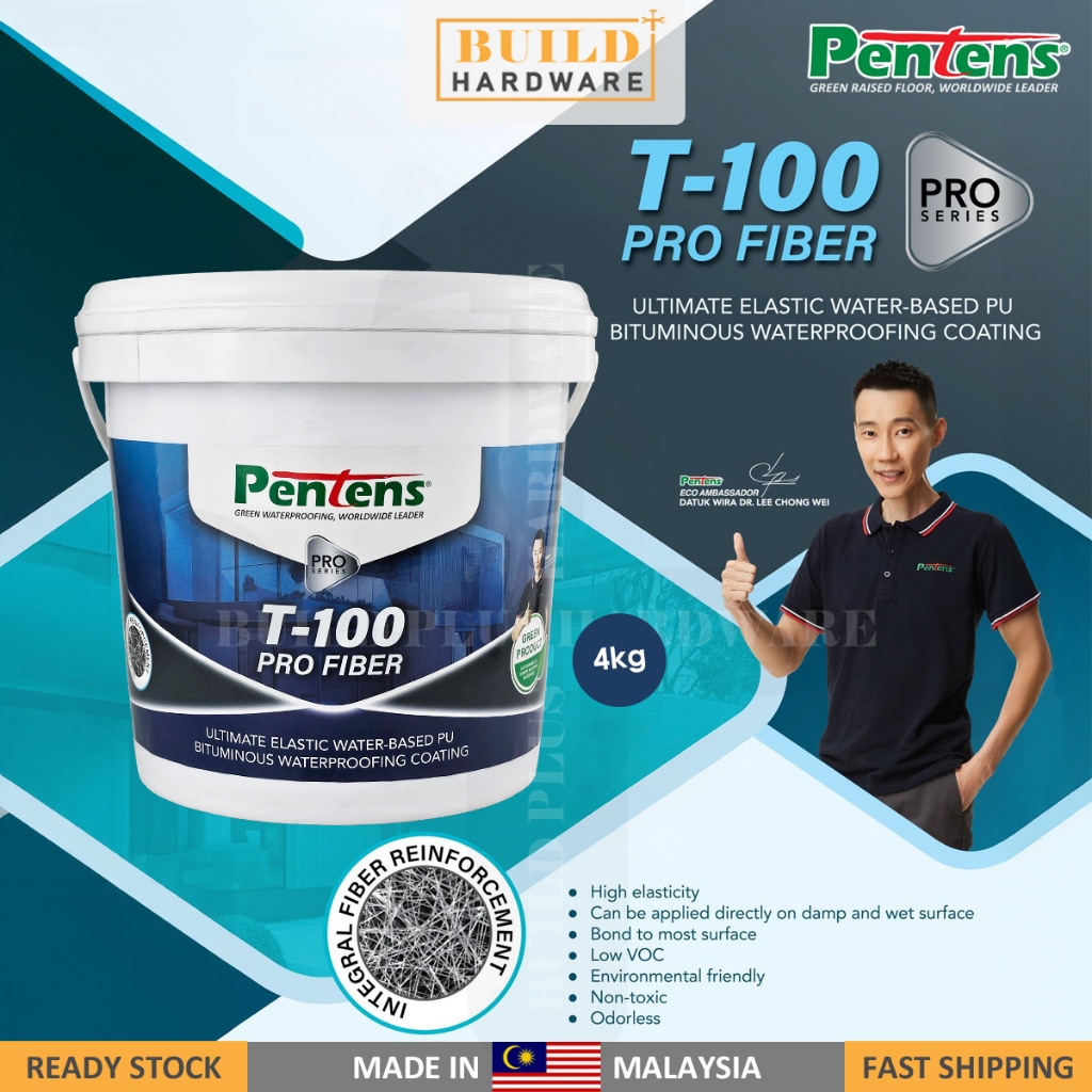 PENTENS T-100 Pro Fiber 4kg Ultimate Elastic Water-Based PU Bituminous ...