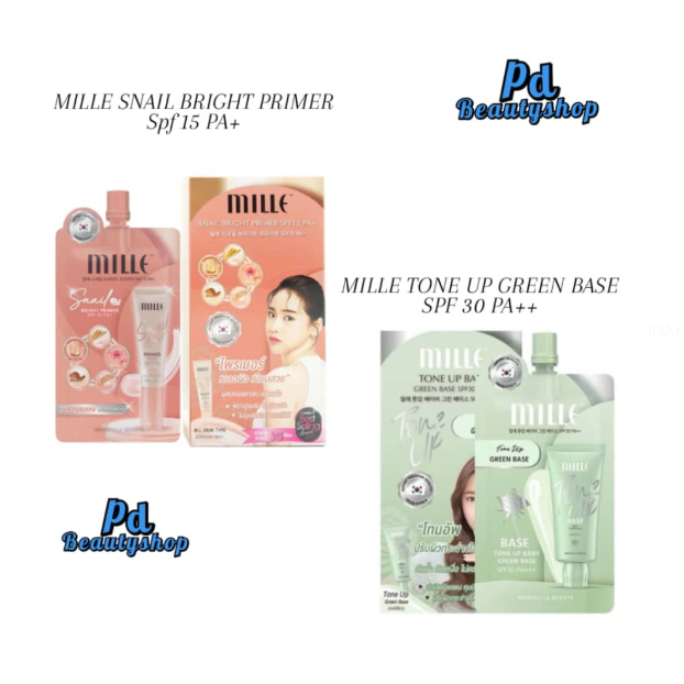 MILLE Bright Primer SPF 15 PA+ / Tone Up Green Base SPF30 PA++ | Shopee ...