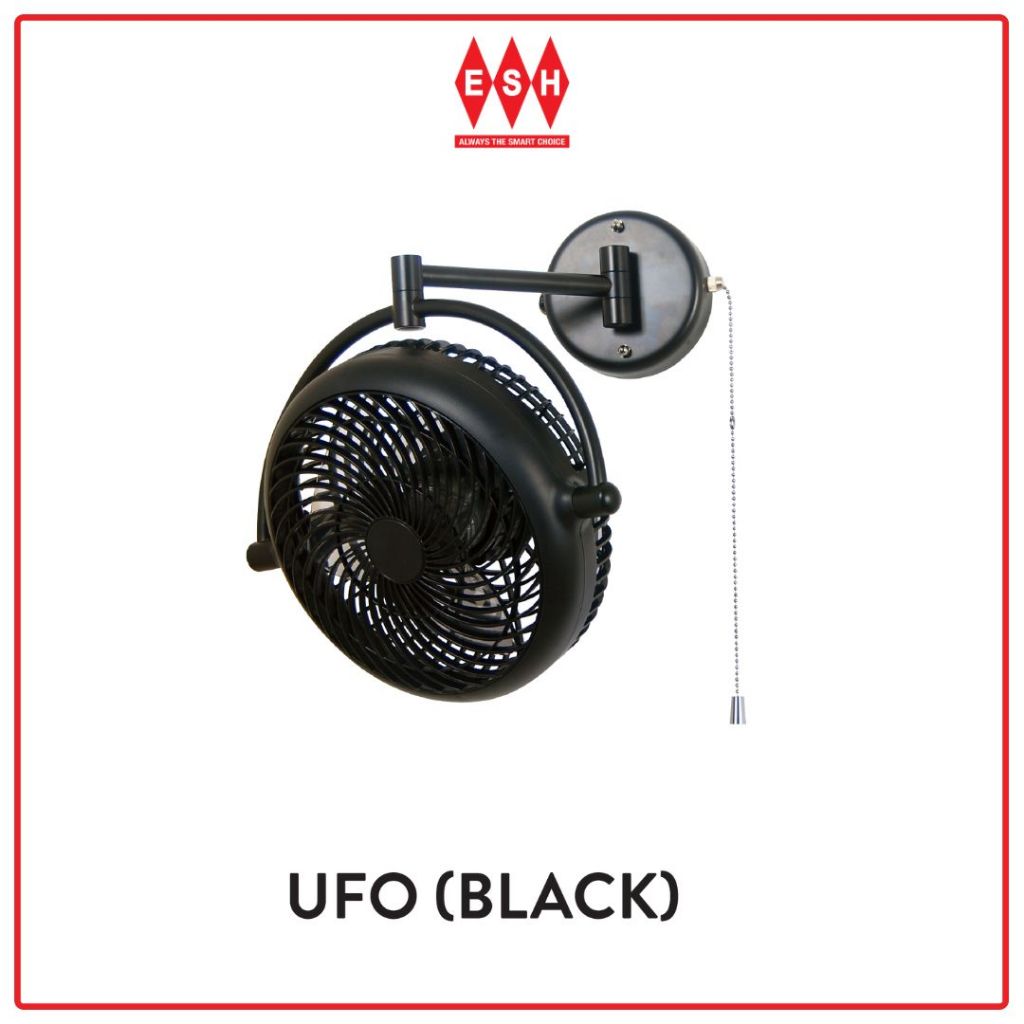 NSB UFO 8 Inch 3 Blade Corner Ceiling Wall Mount Fan (Black) | ESH ...