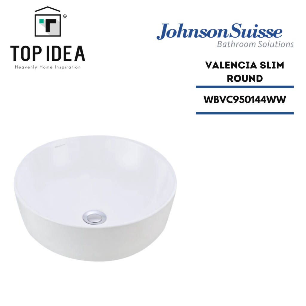 Johnson Suisse Valencia Slim Round Countertop Basin WBVC950144WW ...