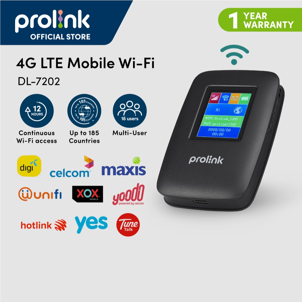 Prolink 4G LTE Mobile WiFi LED Screen Portable Hotspot | Supports 5G ...