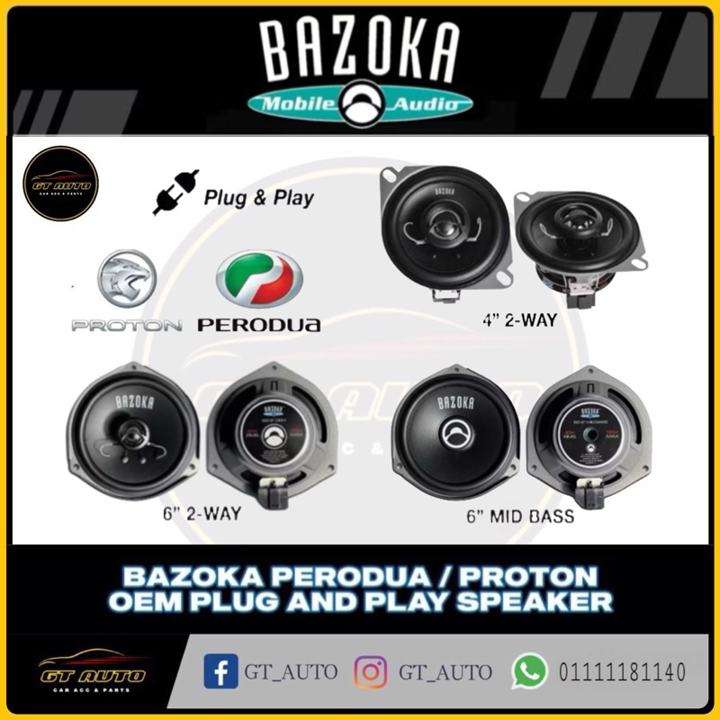 BAZOKA PRODUA / PROTON OEM SPEAKER PLUG & PLAY FOR PERODUA AXIA / ALZA ...