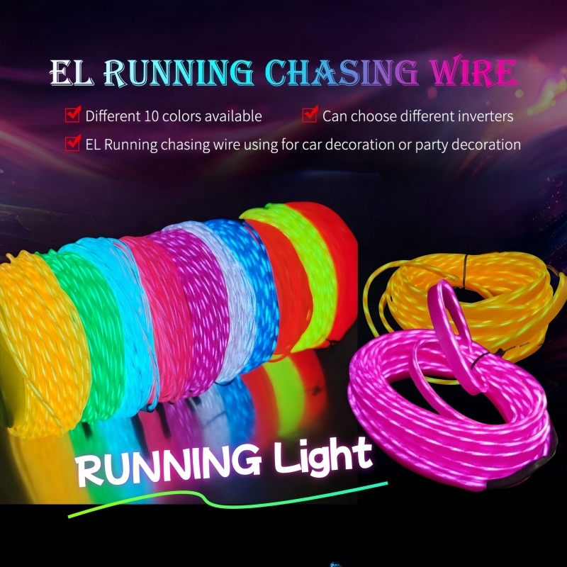 Running EL Wire Neon Light Strip Usb LED Neon Flex Custom Neon Sign ...