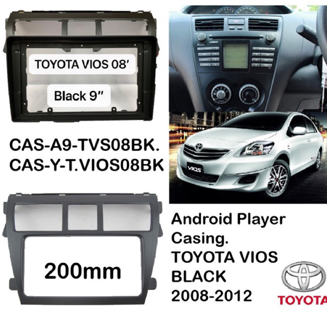 Toyota Vios 2007 2008 2009 2010 2011 2012 9'' inch Android Player Casing + Socket | Shopee Malaysia