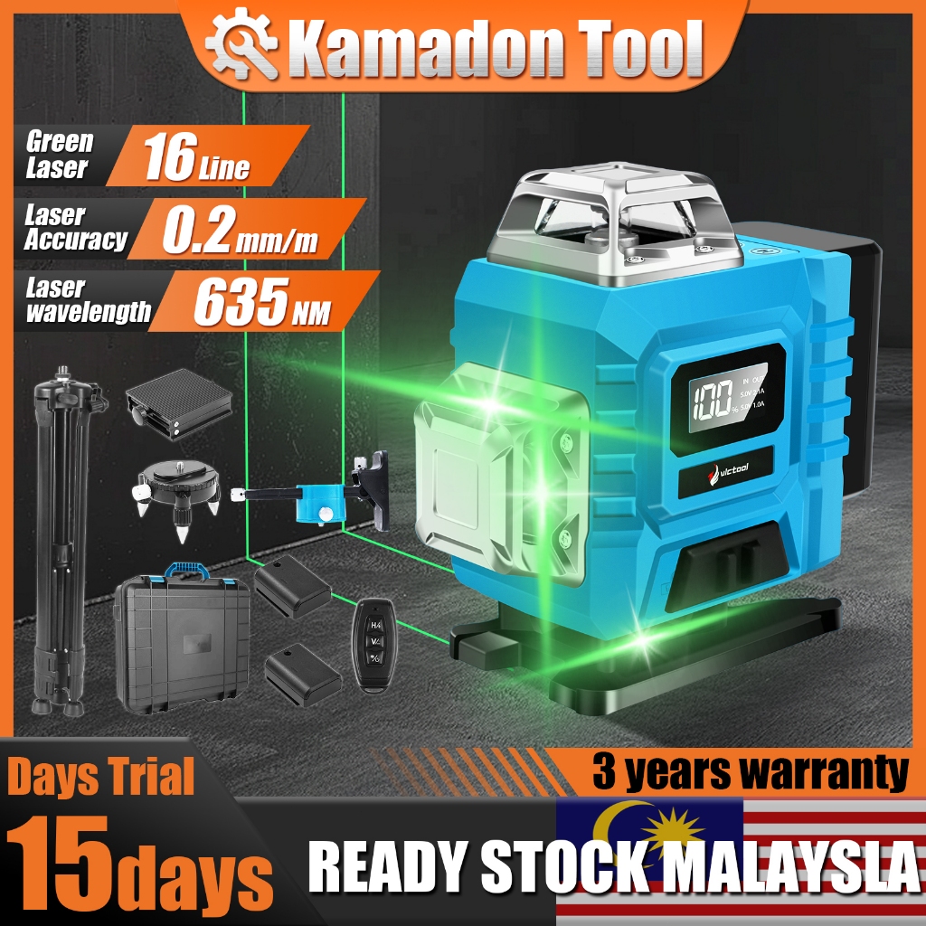 8/16 Lines Adjustable Laser Level 360° Rotary Indoor Outdoor Self ...