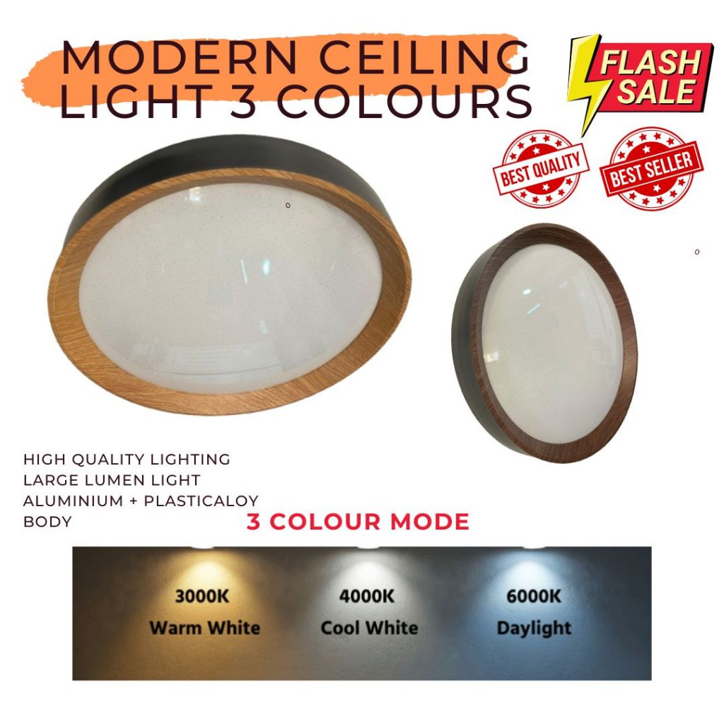 Modern Ceiling light Lampu Siling Moden 90W LED 3 Colours daylight warm ...
