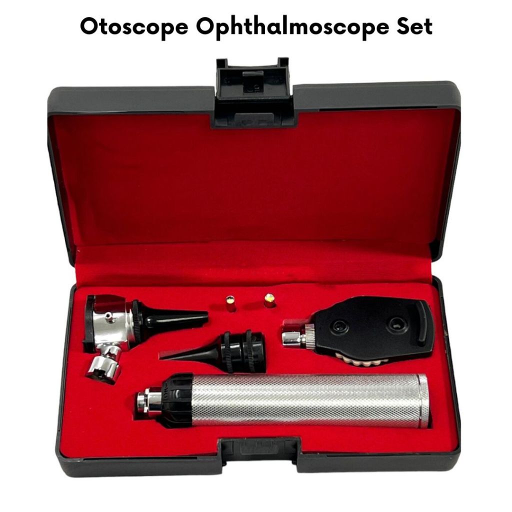 Brass Otoscope and Ophthalmoscope Set - Veterinary ENT Diagnostic Kit for Ear and Eye ...
