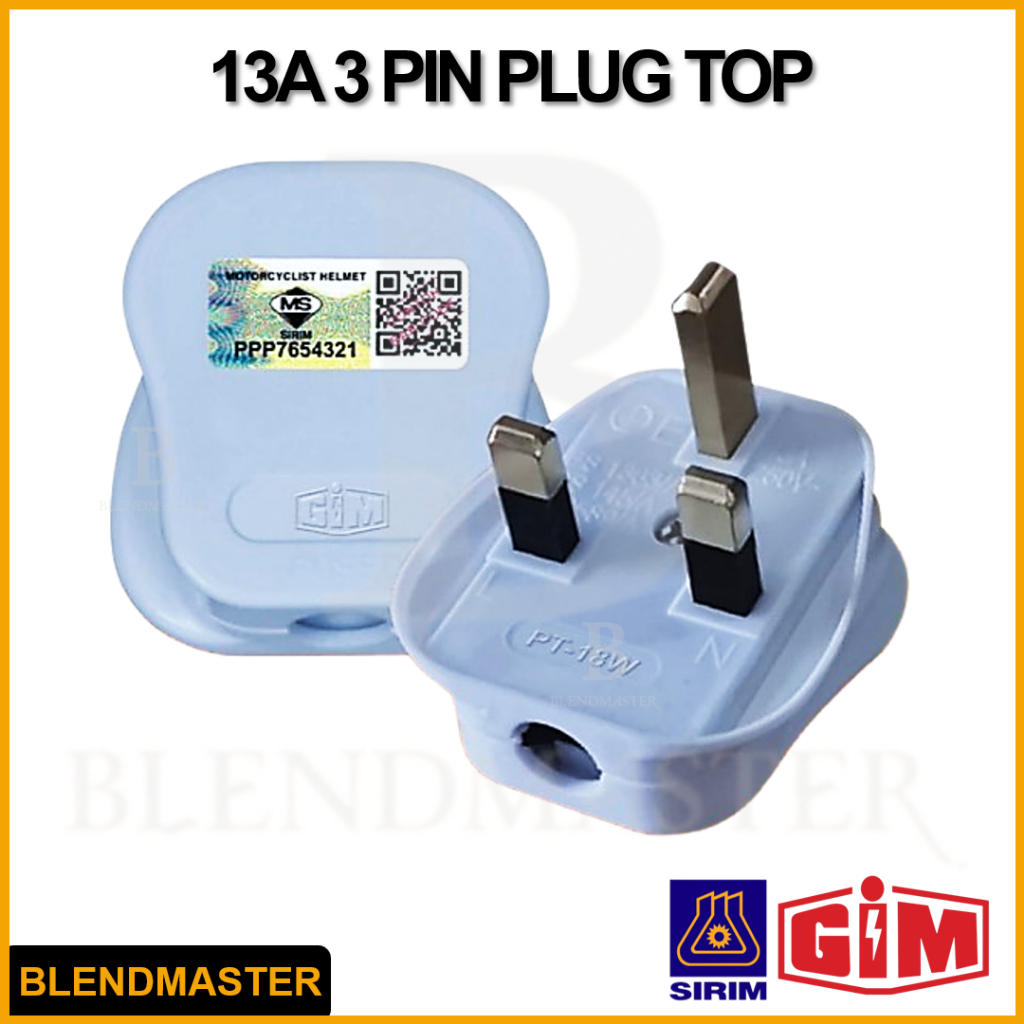 [SIRIM] GIM 13A Plug Top UK / 3 Pin Plug Top / BS Standard / Kepala Plug Elektrik Resilient ...