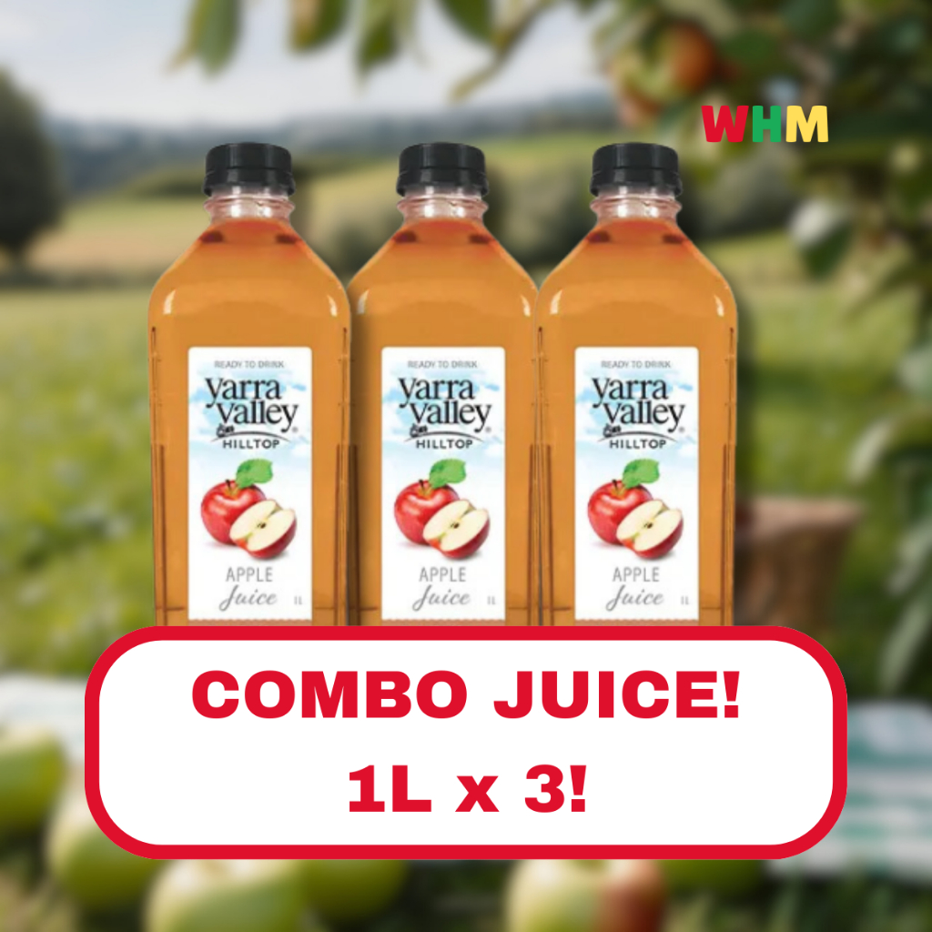 COMBO 3 JUICE APPLE 1 LITER YARRA VALLEY JUS EPAL 3 BOTOL 1 LITER ...