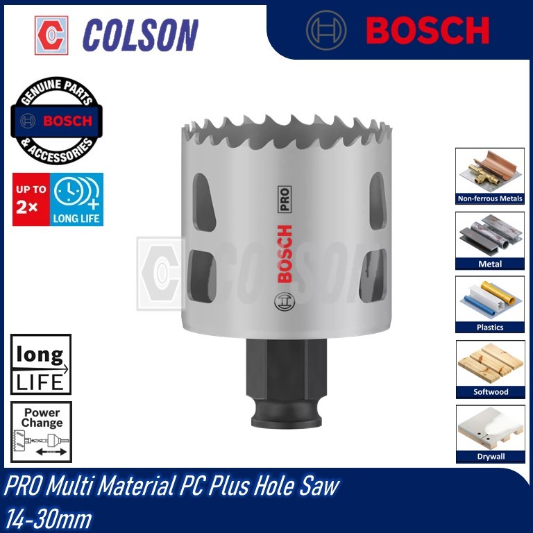 COLSON BOSCH PRO Multi Material PC Plus Hole Saw 1pc 14-30mm | Shopee ...